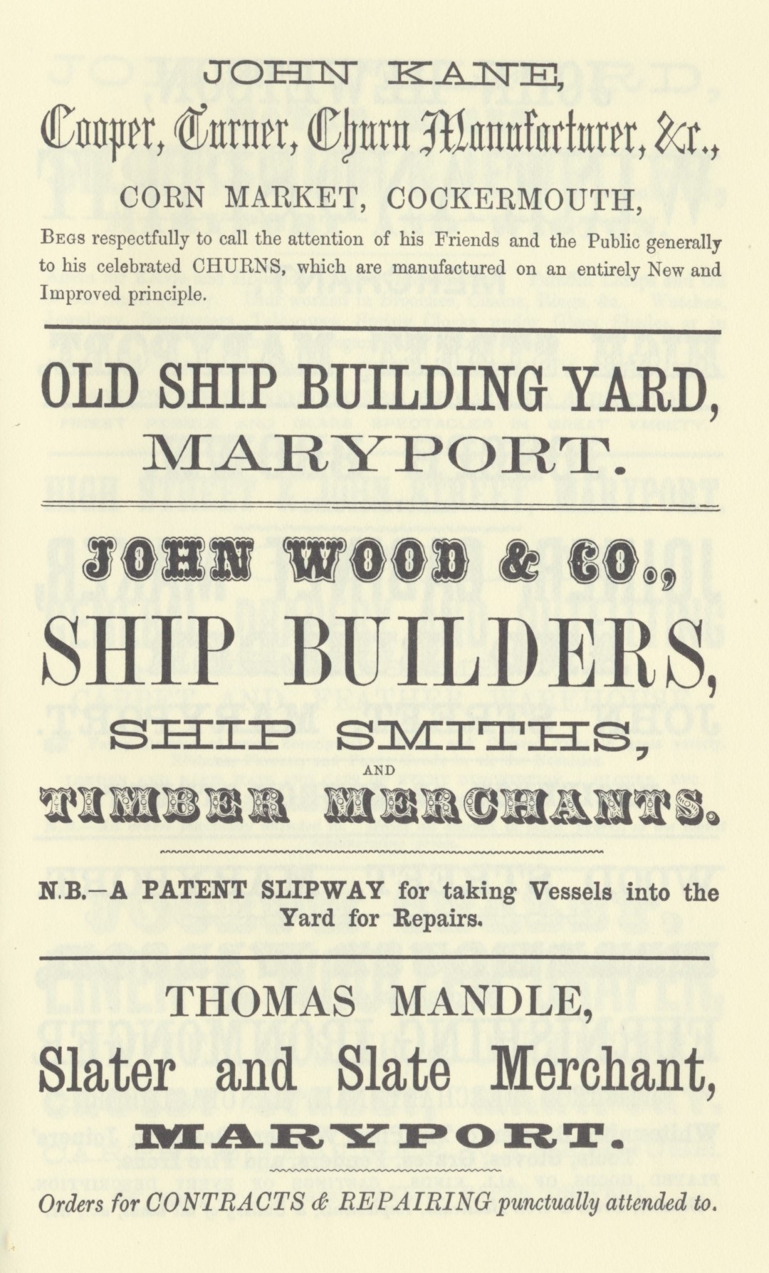 1861 Adverts Maryport – Maryport History (click here for home page)