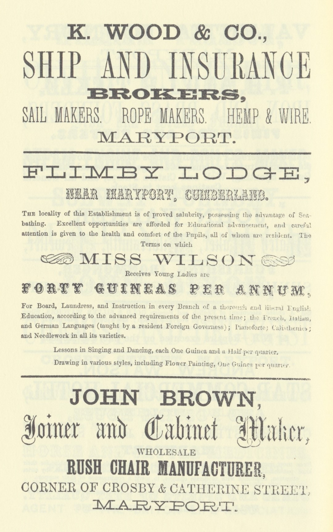1861 Adverts Maryport – Maryport History (click here for home page)