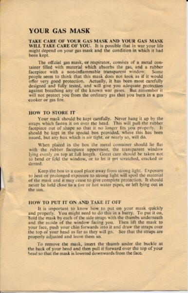 1939 Gas mask and masking your windows WW2 advice – Maryport History ...